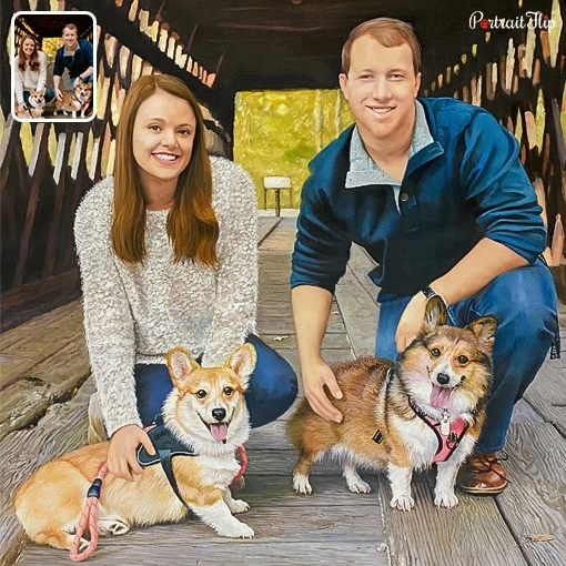 Couple Acrylic Portraits | Photo to Couple Paintings [Free Shipping]