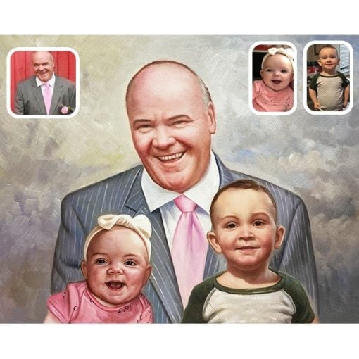 Memorial Paintings of Deceased Loved Ones with Family