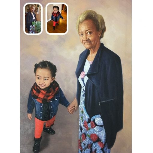 Memorial Paintings of Deceased Loved Ones with Family