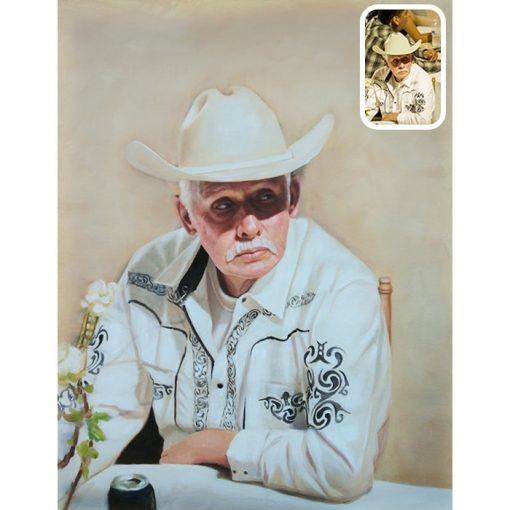 Memorial Paintings of Deceased Loved Ones with Family