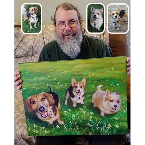 Memorial Paintings of Deceased Loved Ones with Family