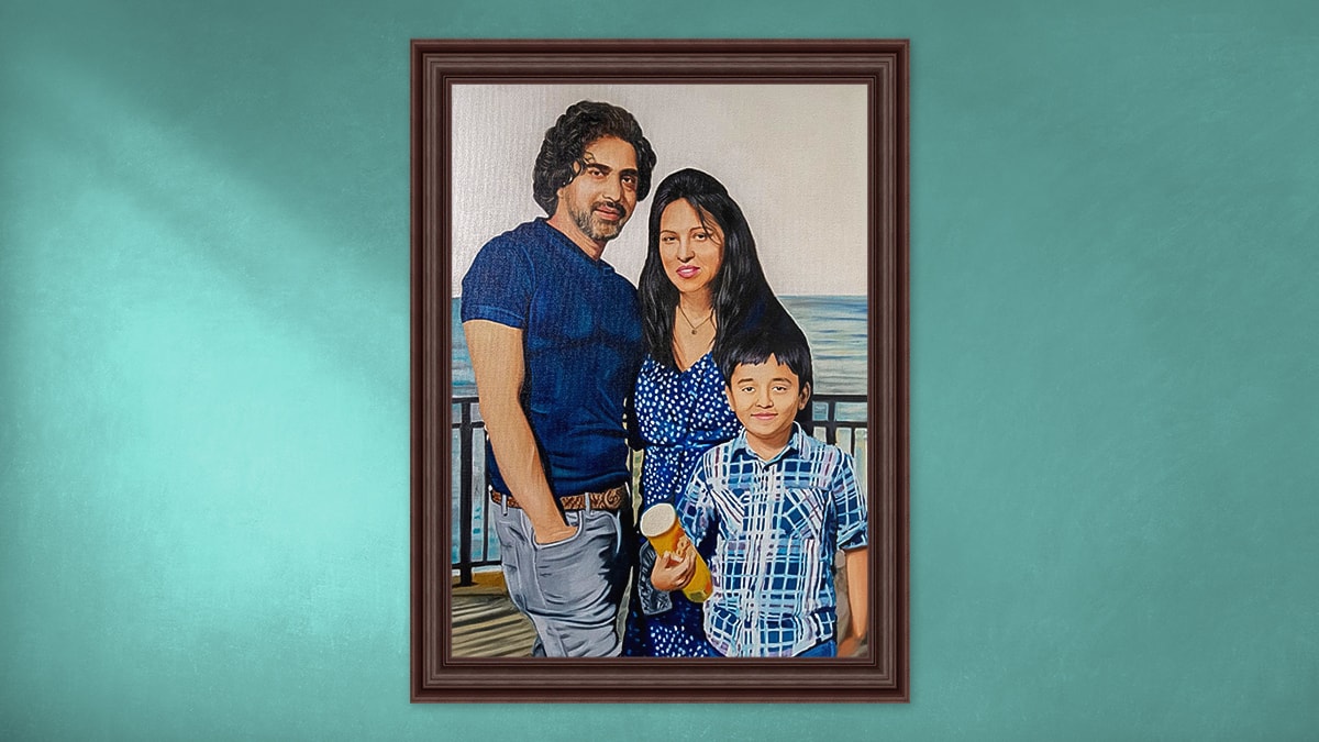 Family Acrylic Portraits | Photo to Acrylic Paintings [Free Shipping]
