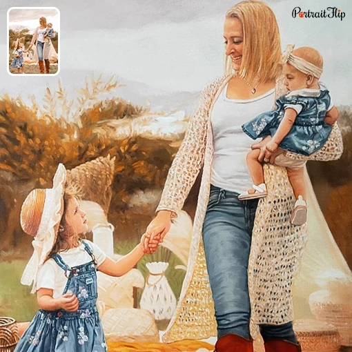 Family Acrylic Portraits | Photo to Acrylic Paintings [Free Shipping]
