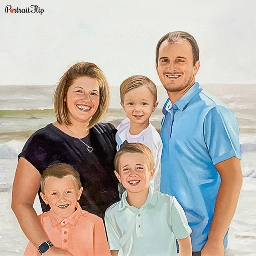 Family Acrylic Portraits | Photo to Acrylic Paintings [Free Shipping]
