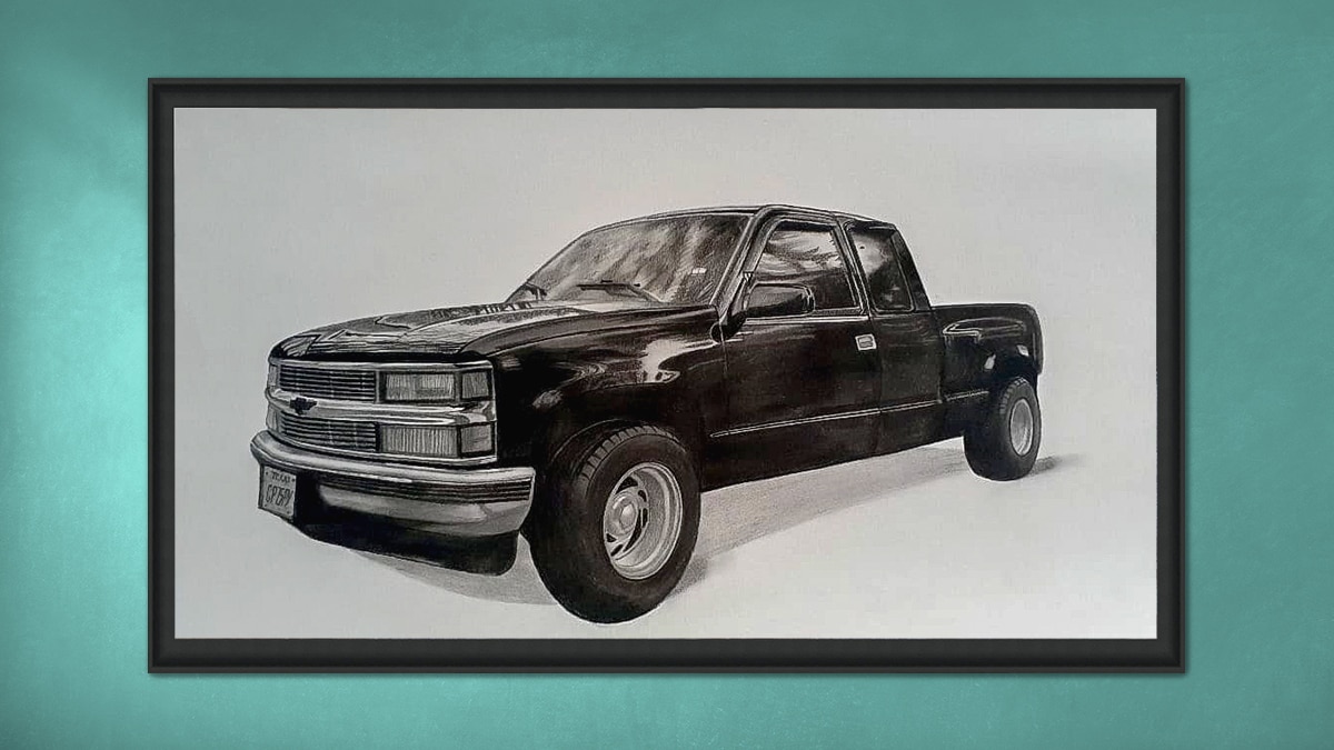 Vehicle Charcoal Portraits | Photo to Charcoal Drawing [Free Shipping]