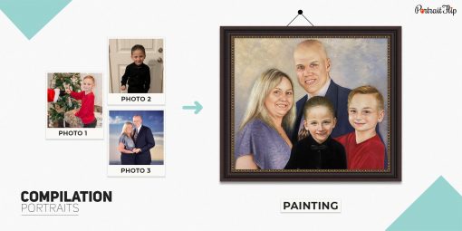 Merge Multiple Photos Into Custom Painting | Compilation Portraits