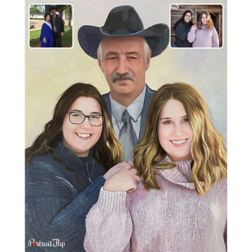 Memorial Paintings of Deceased Loved Ones with Family