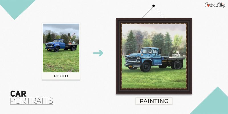 Car Portraits | Car Painting from Photo | Oil Portrait [Free Shipping]