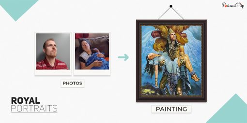 Custom Royal Portrait: Experience Royalty with Handmade Art