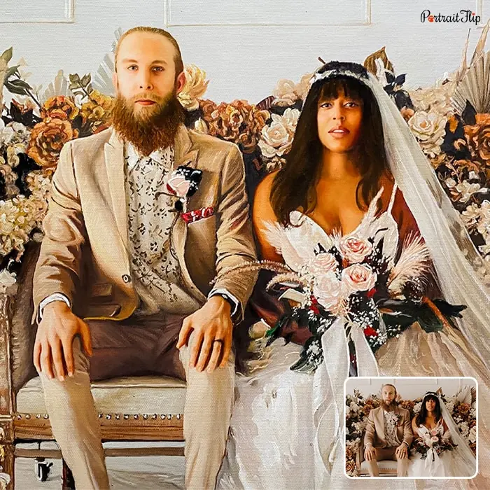 Custom Wedding Paintings | Turn Wedding Photo Into Portraits