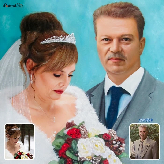 Custom Wedding Paintings | Turn Wedding Photo Into Portraits