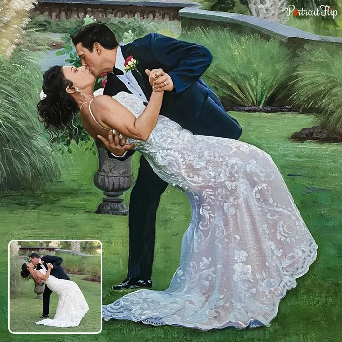 Custom Wedding Paintings | Turn Wedding Photo Into Portraits