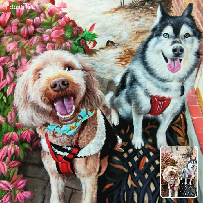 Custom Pet Portraits From Photos: 100% Handmade Painting