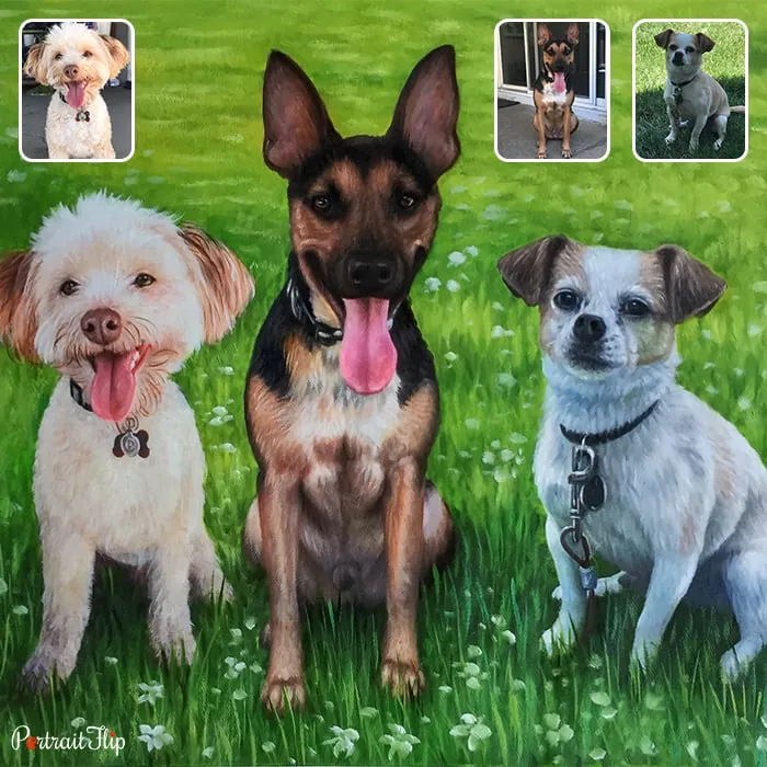 Custom Pet Portraits From Photos: 100% Handmade Painting