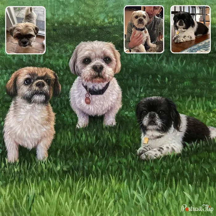 Custom Pet Portraits From Photos: 100% Handmade Painting