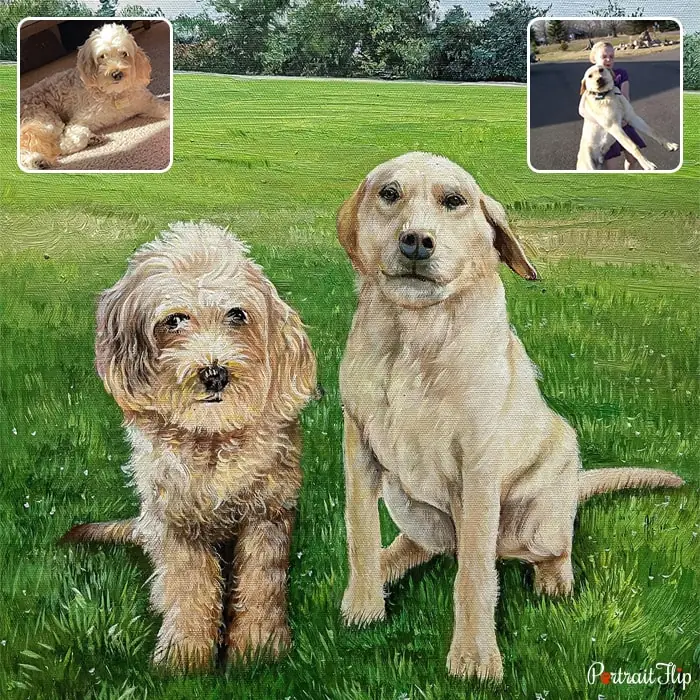 Custom Pet Portraits From Photos: 100% Handmade Painting