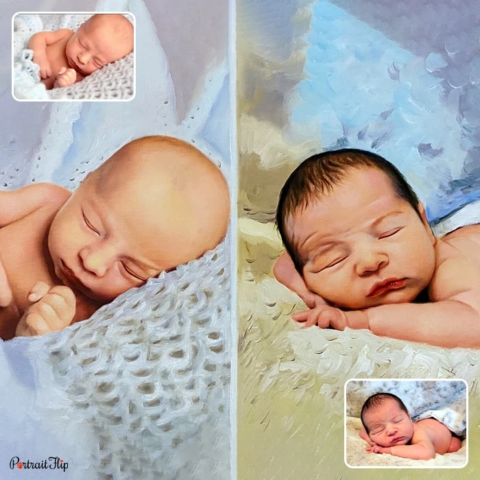 Create Baby Portrait Painting From Photo | 100% Handmade