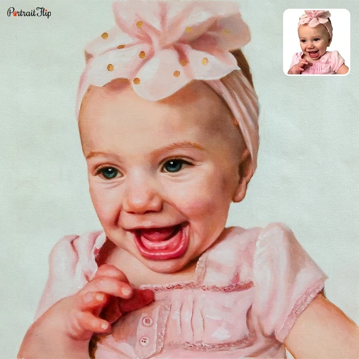 Create Baby Portrait Painting From Photo | 100% Handmade