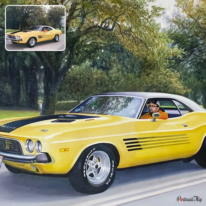 100% Custom Car Portrait Painting By Real Artists [Free Shipping]