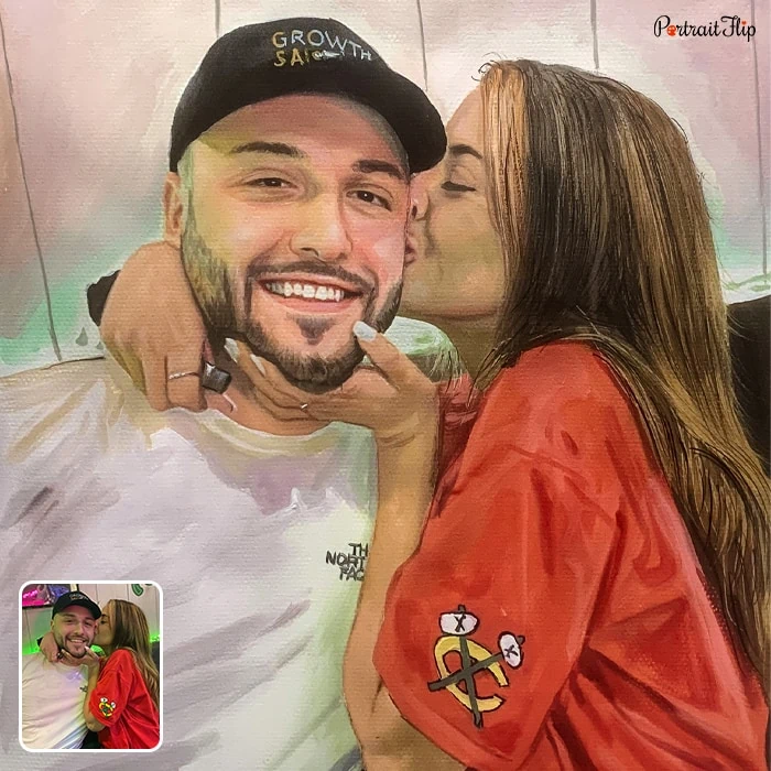 Couple Portrait Painting: Handmade Art by Real Artist