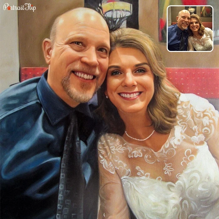 Couple Portrait Painting: Handmade Art by Real Artist