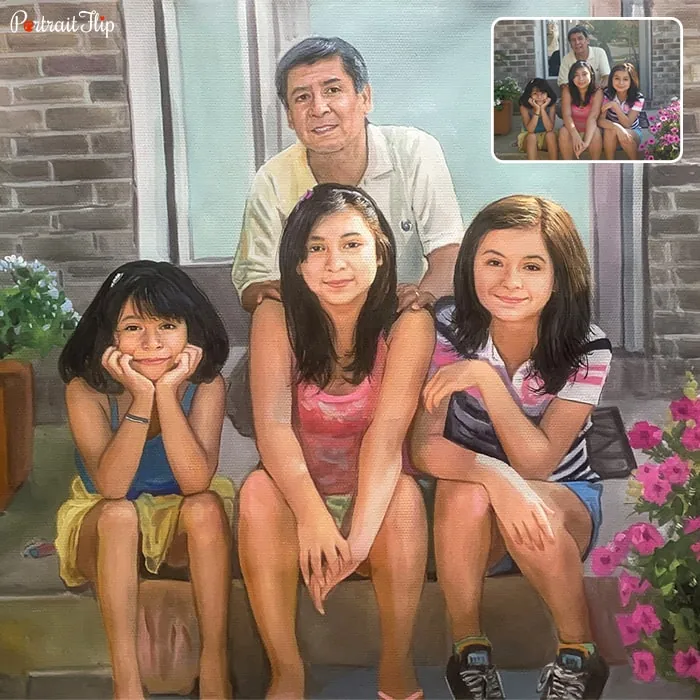 Turn Your Photo Into Custom Family Portrait | 100% Handmade