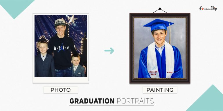 Graduation Portrait Painting From Photo | Custom Hand-Painted