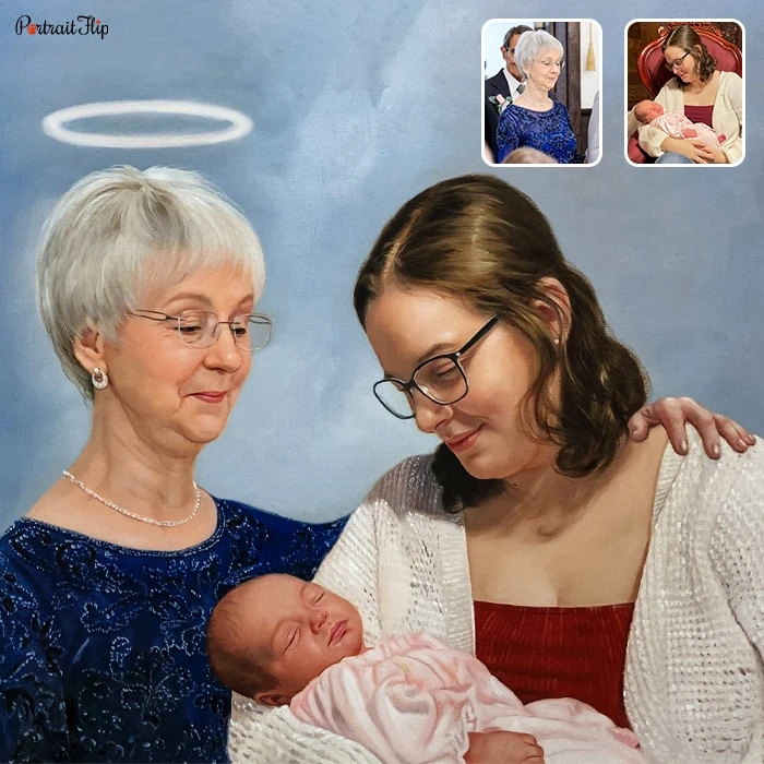 Memorial Paintings Of Lost Loved One With Family
