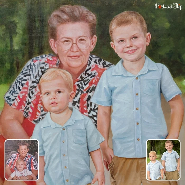 Memorial Paintings Of Lost Loved One With Family