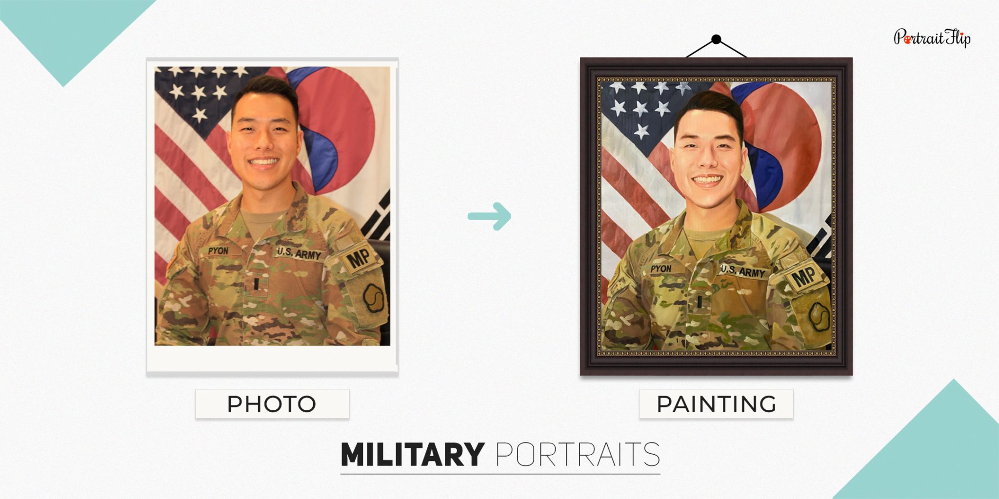 Military Portrait Painting From Photo | Custom Hand-Painted