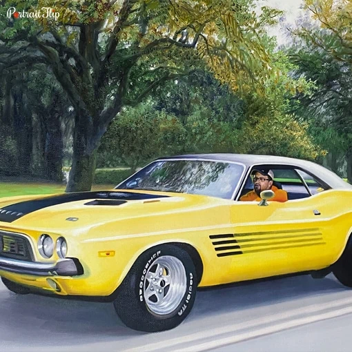 100% Custom Car Portrait Painting By Real Artists [Free Shipping]