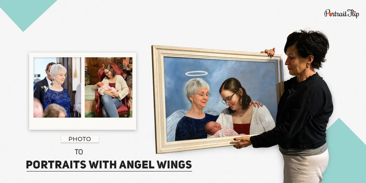 Custom Angel Portraits Enhanced With Embellishments