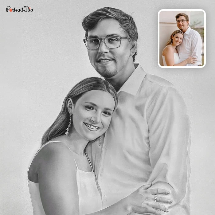 Couple Portrait Painting: Handmade Art by Real Artist