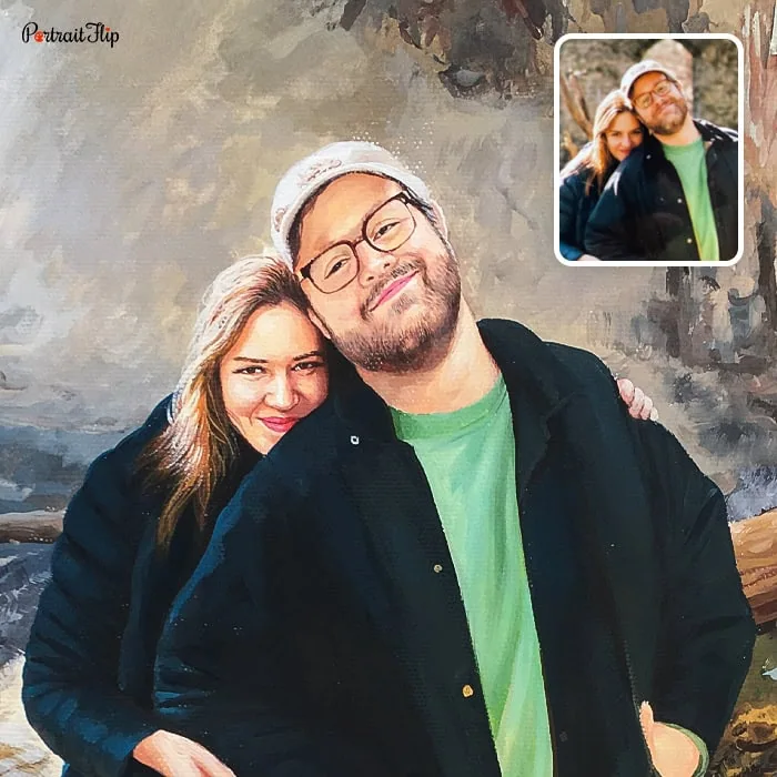 Couple Portrait Painting: Handmade Art by Real Artist