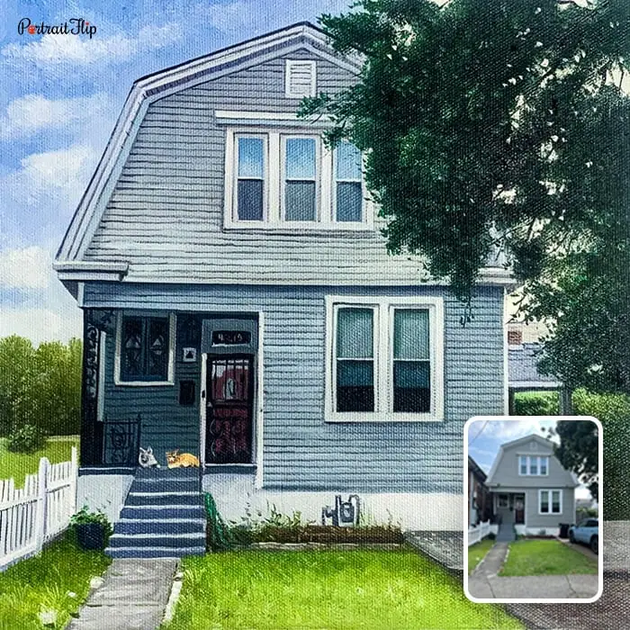 Hand-Painted House Portrait As Closing Gift For Realtors