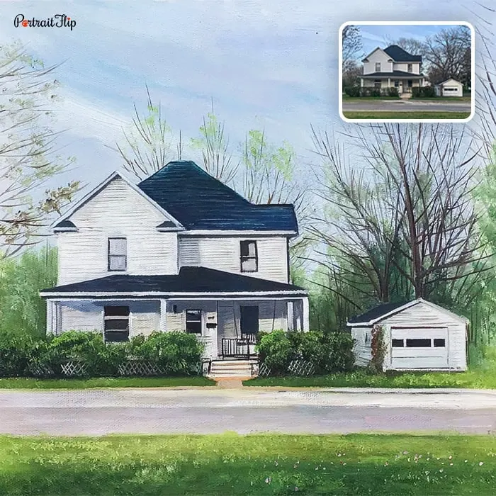 Hand-Painted House Portrait As Closing Gift For Realtors