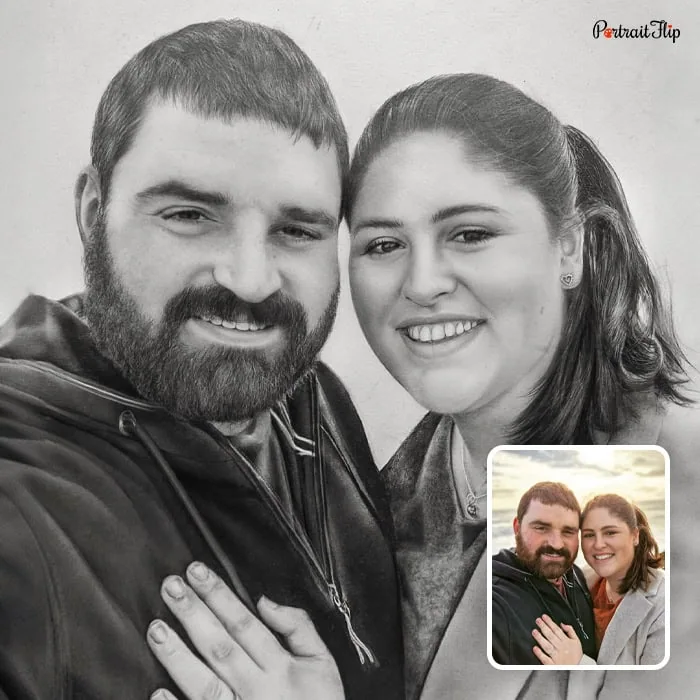 Couple Portrait Painting: Handmade Art by Real Artist