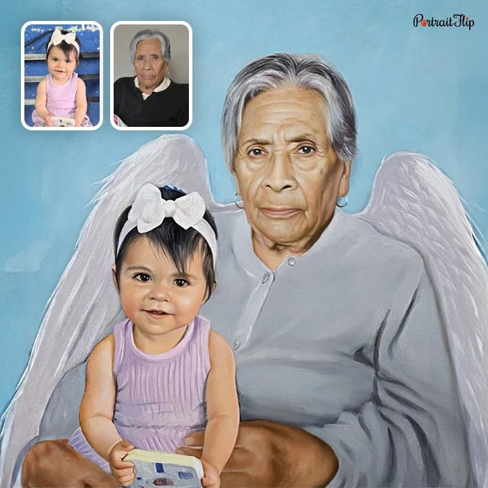 Custom Angel Portraits Enhanced With Embellishments