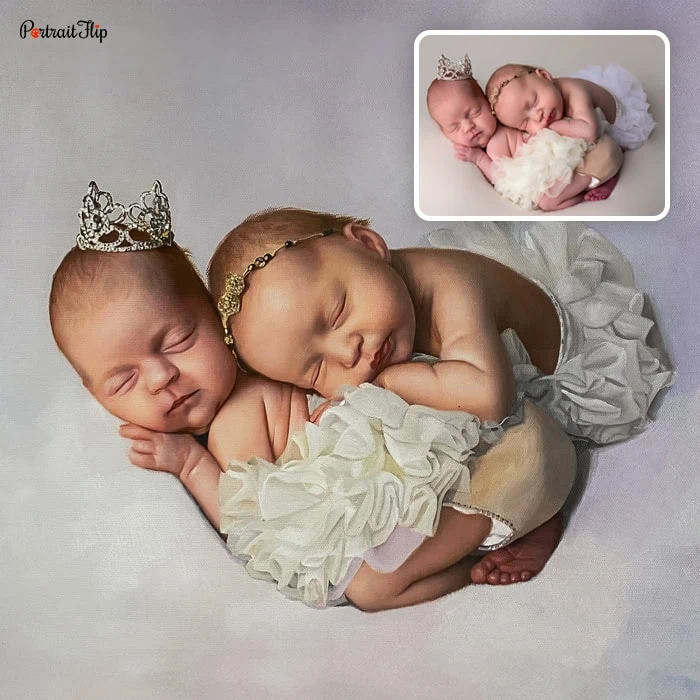 Create Baby Portrait Painting From Photo | 100% Handmade