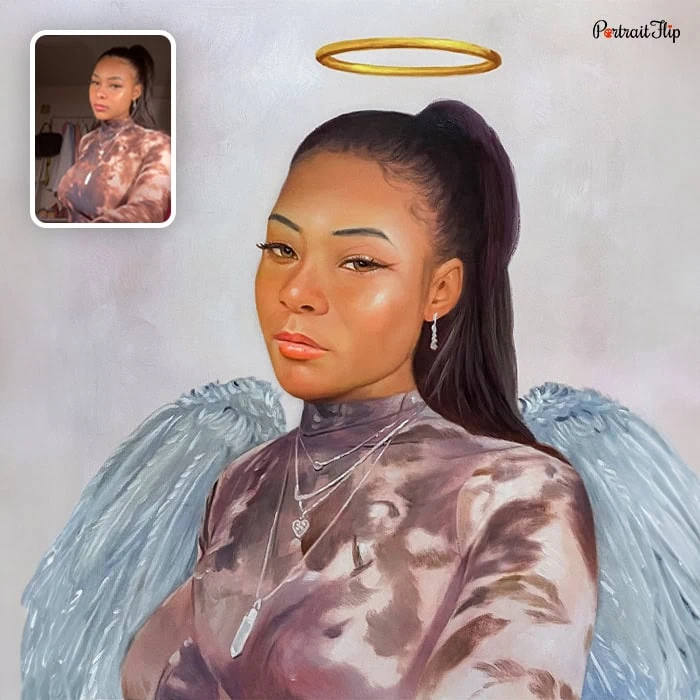 Custom Angel Portraits Enhanced With Embellishments