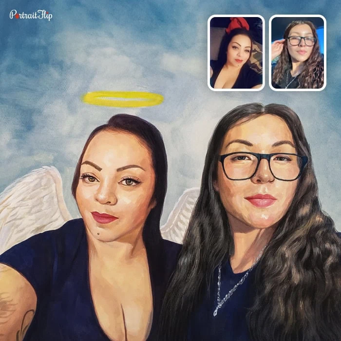 Custom Angel Portraits Enhanced With Embellishments