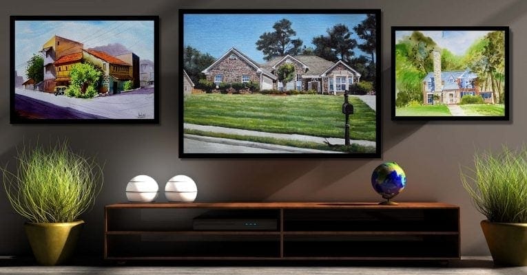 House Portraits | House Oil Painting from Photo | [Free Shipping]